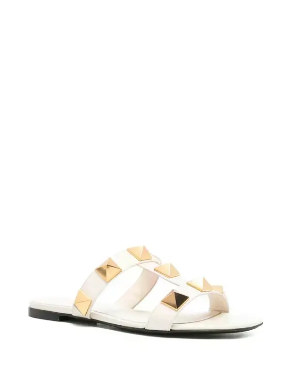 Valentino Garavani Studded Roman Stud Sandals - Neutrals