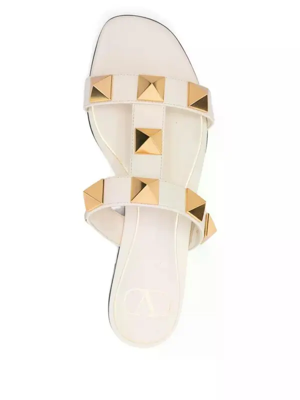 Valentino Garavani Studded Roman Stud Sandals - Neutrals