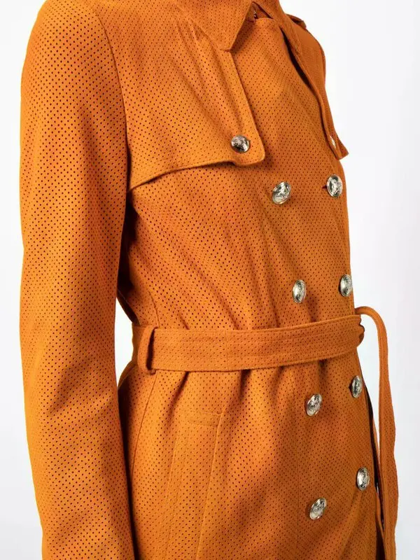 Gucci Perforated Suede Trench Coat