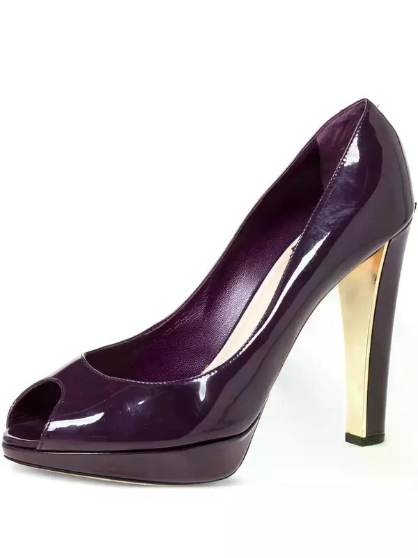 Dior Leather Heeled Pumps - Purple