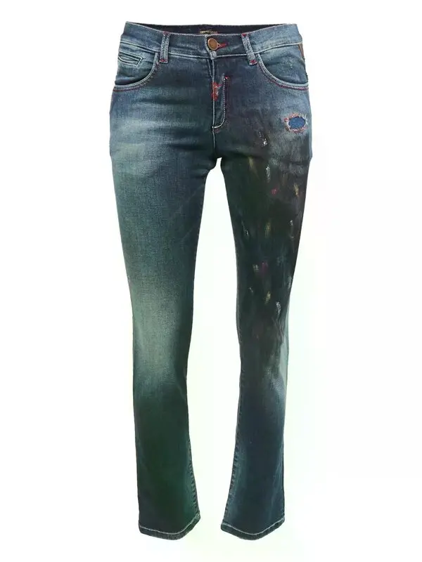 Roberto Cavalli Vintage Distressed Straight-leg Jeans