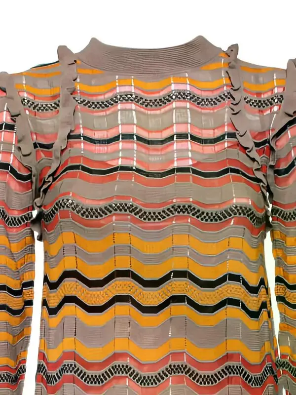 Missoni Wave Ruffle Midi Dress - Neutrals