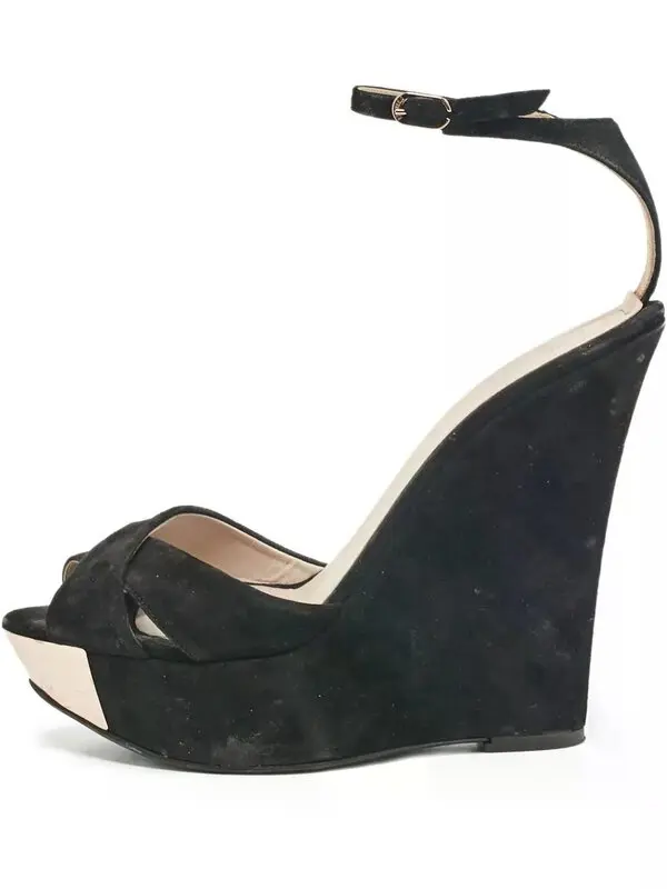 LE SILLA 140mm Suede Wedge Sandals