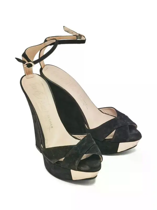 LE SILLA 140mm Suede Wedge Sandals