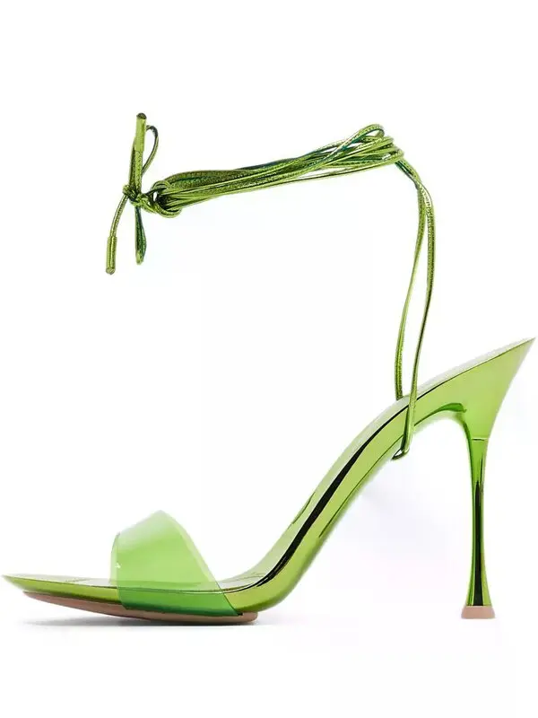 GIANVITO ROSSI 115mm Transparent-strap Sandals - Green