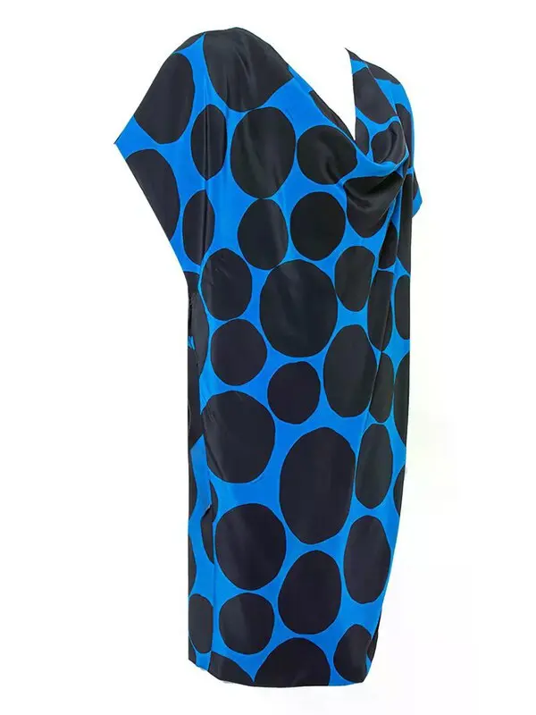Gucci Draped Polka Dot-print Dress - Blue