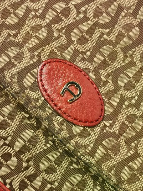 AIGNER Monogram Canvas Shoulder Bag