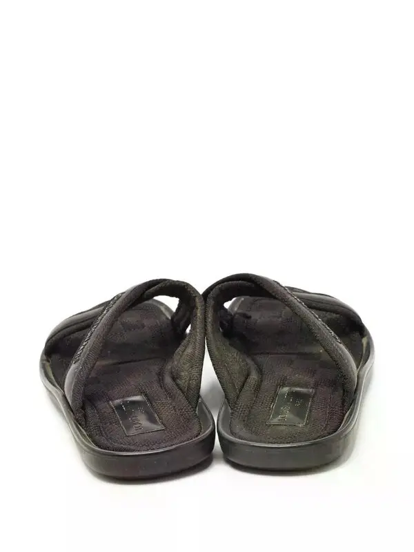 LOUIS VUITTON Logo-embossed Leather Sandals