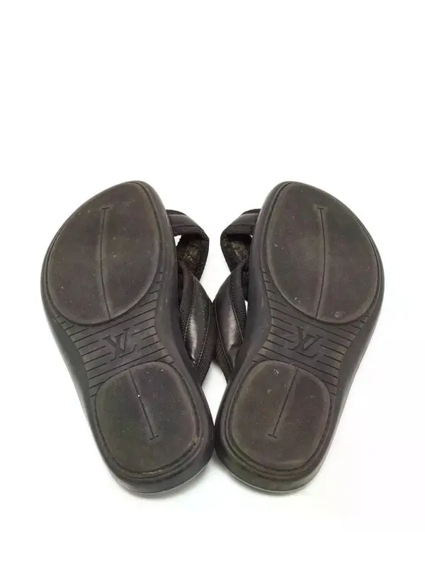 LOUIS VUITTON Logo-embossed Leather Sandals