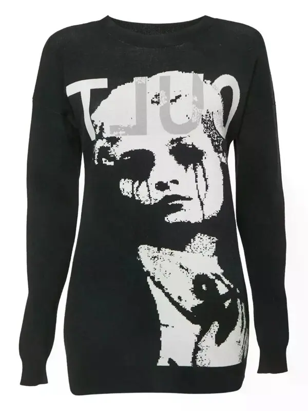 Alexander McQueen Face Intarsia Knit Sweater