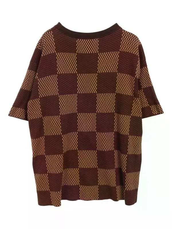 LOUIS VUITTON 2010s Damier Ebène-pattern T-shirt
