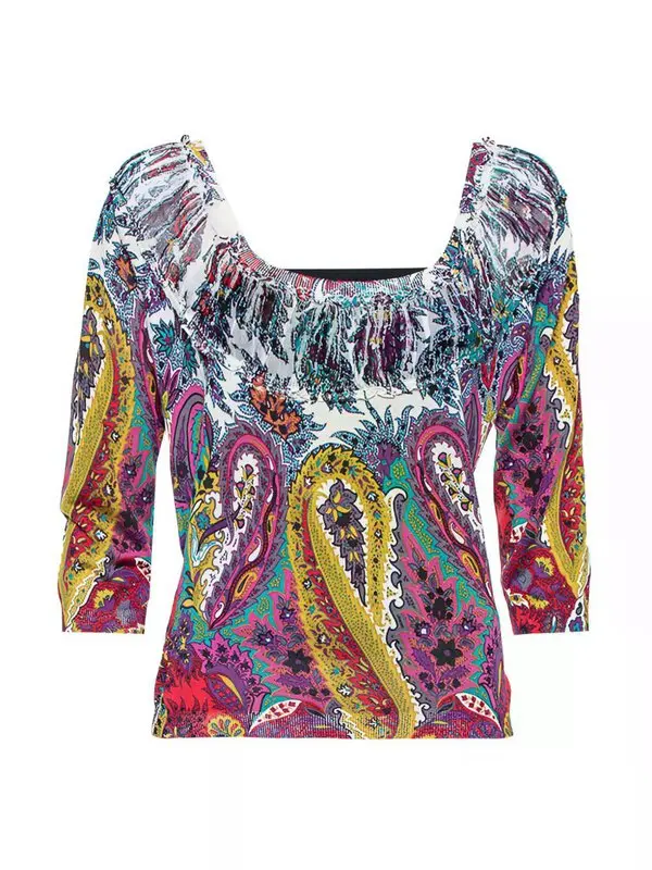 Etro Silk Paisley Print Top