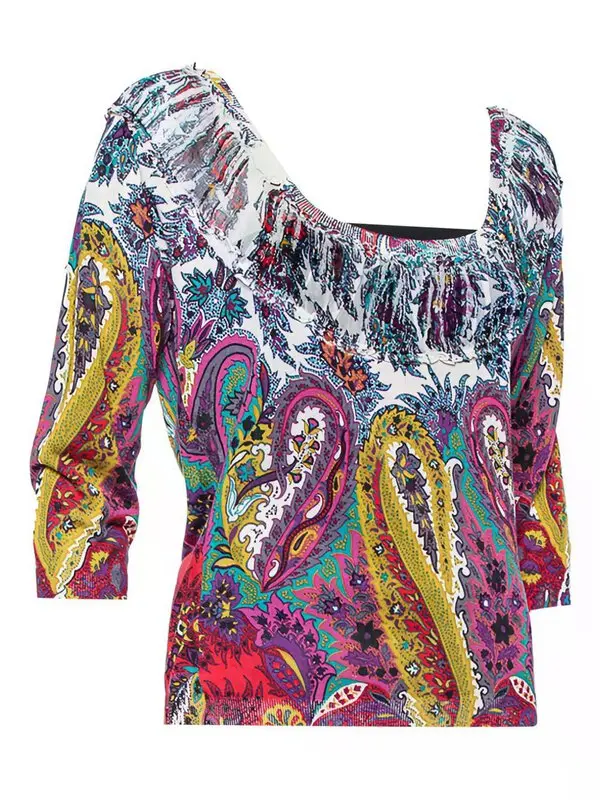 Etro Silk Paisley Print Top
