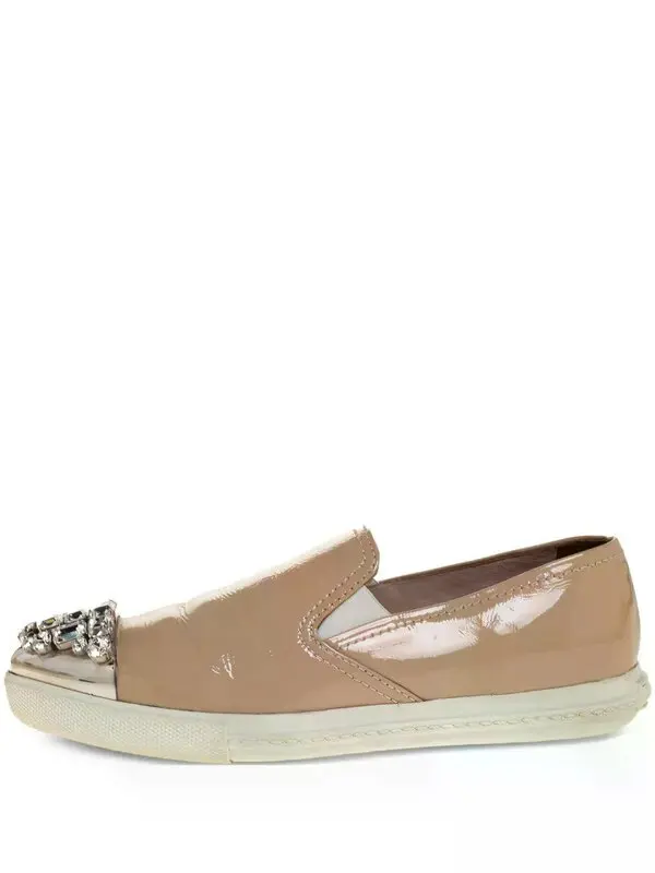 Miu Miu Bejeweled Slip-on Sneakers