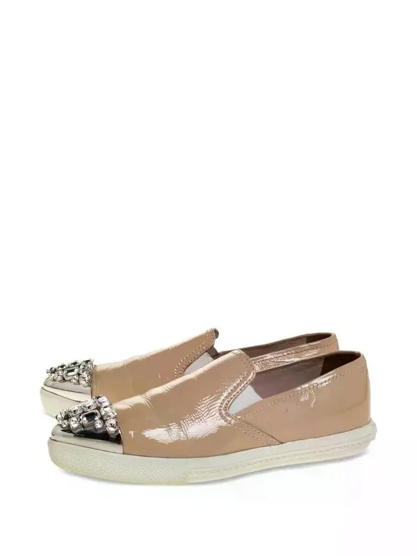 Miu Miu Bejeweled Slip-on Sneakers