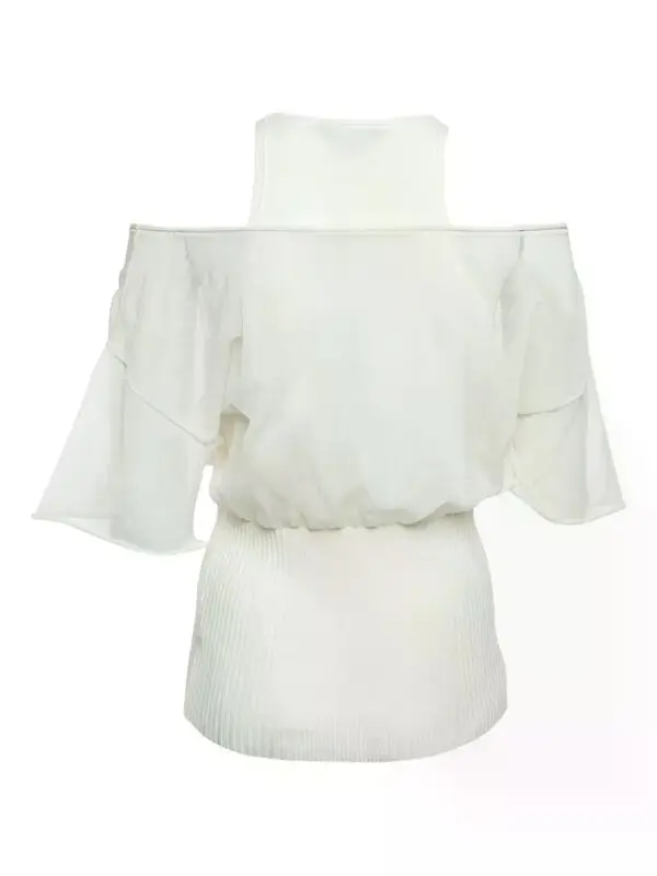 ALEXANDER WANG Off-shoulder Ribbed-hem Blouse