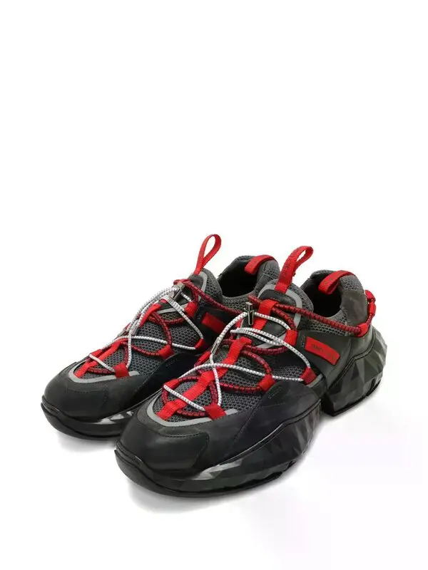 JIMMY CHOO Leather Mesh Low-top Sneakers