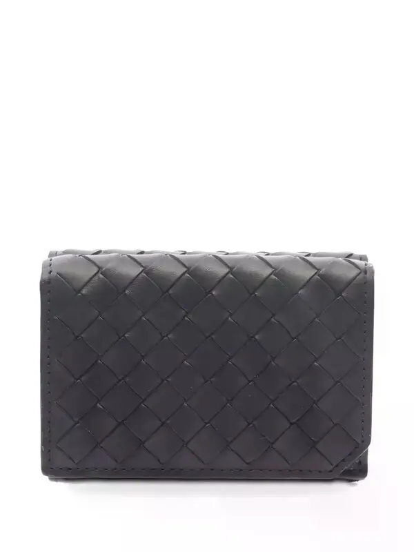 Bottega Veneta 2010s Intrecciato Tri-fold Wallet - Black