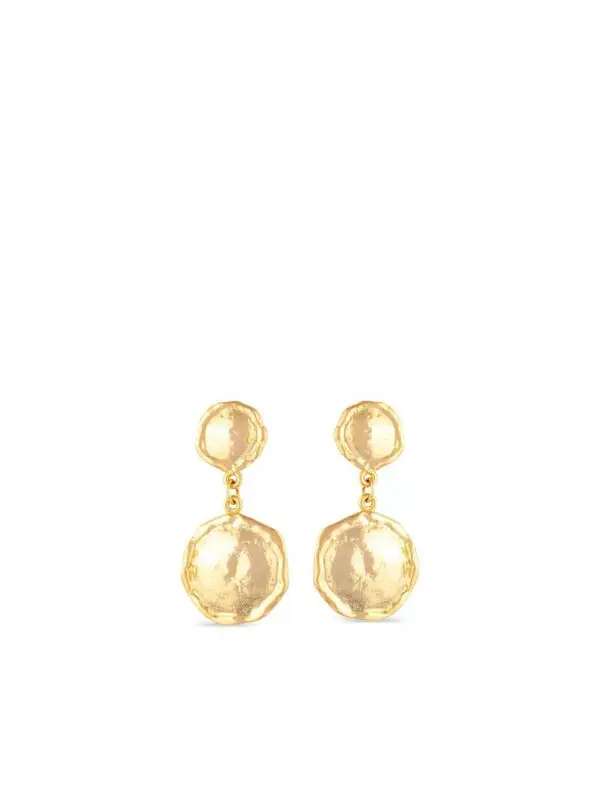 SUSAN CAPLAN 1980s -plated Drop Earrings - Gold