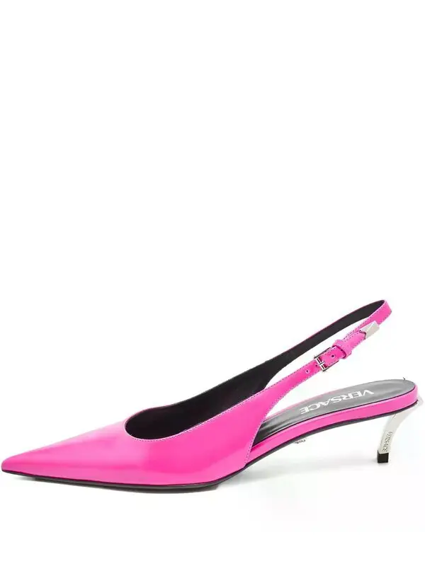 Versace 45mm Leather Slingback Pumps