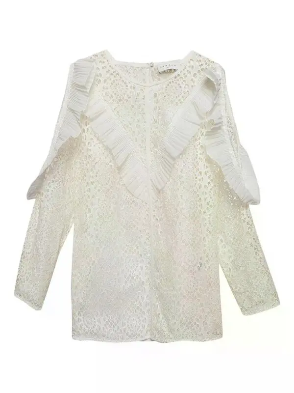 Sandro Ruffled Broderie-anglaise Blouse