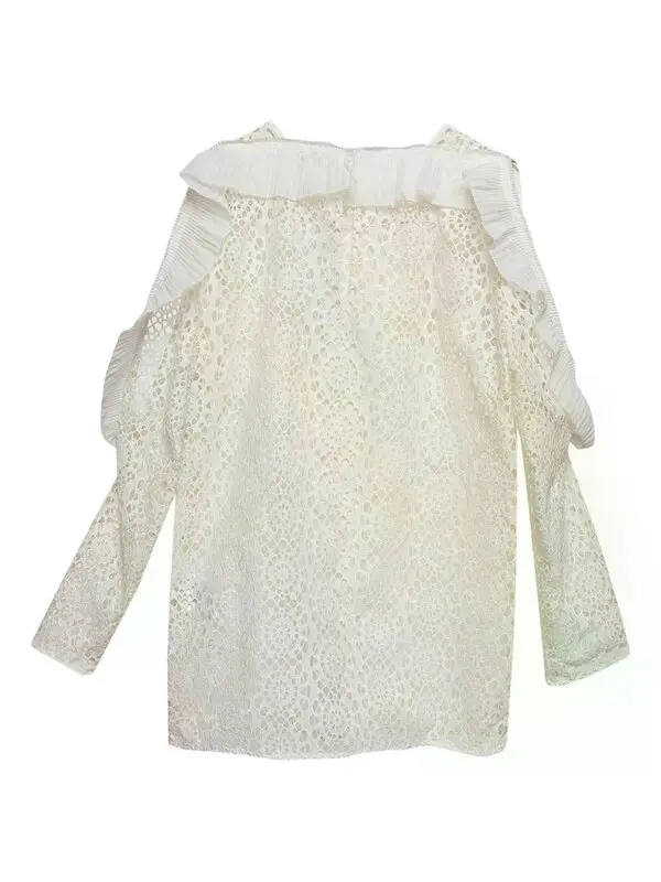 Sandro Ruffled Broderie-anglaise Blouse