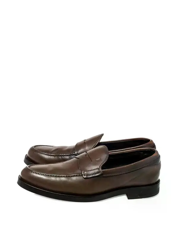 TOD'S Leather Penny Loafers - Brown