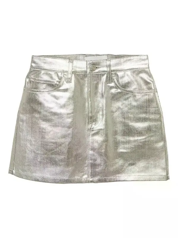 FRAME Metallic Denim Skirt