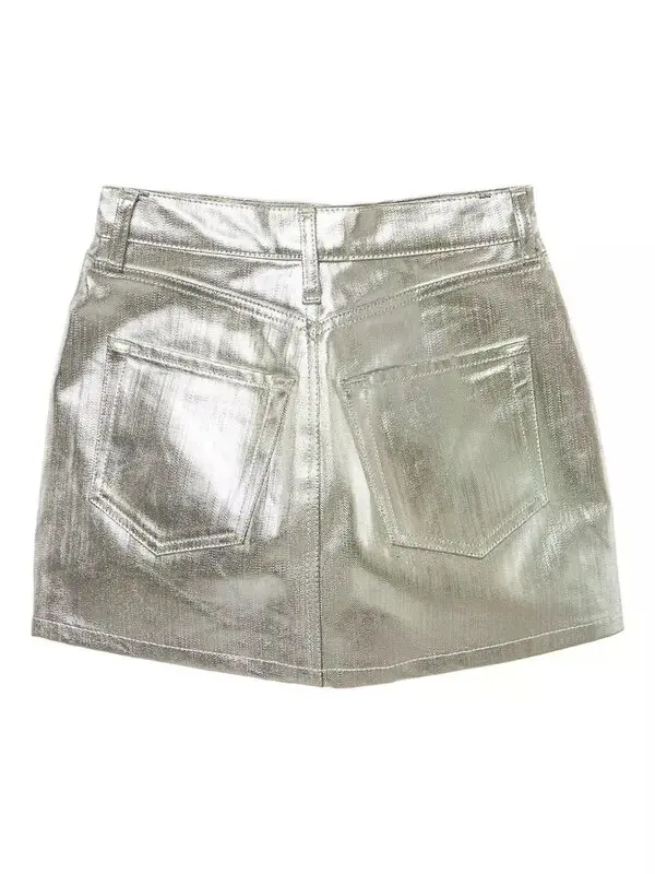 FRAME Metallic Denim Skirt
