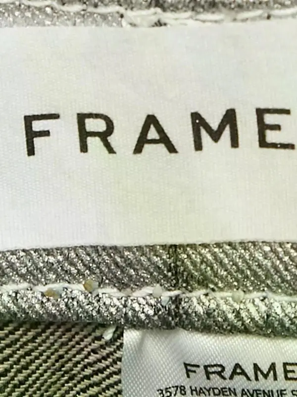FRAME Metallic Denim Skirt
