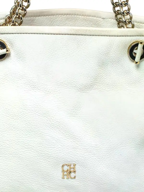 Carolina Herrera Leather Tote Bag With Chain Handles