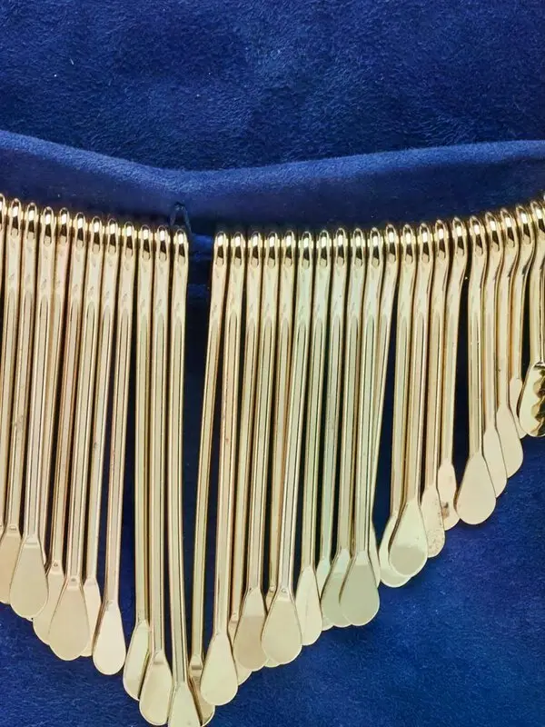 JIMMY CHOO Suede Clutch With Chain Strap And Fringe