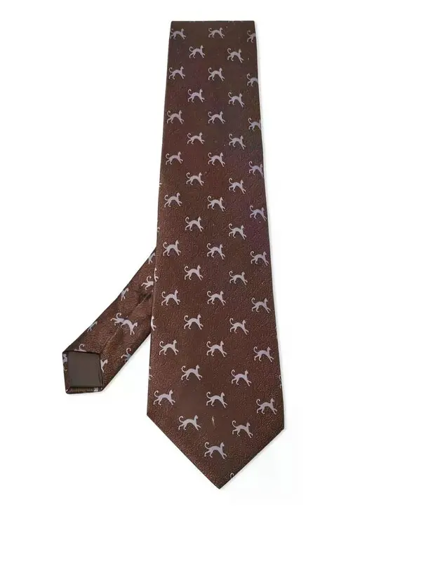 LANVIN Silk Tie - Brown