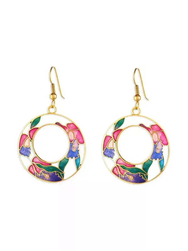 SUSAN CAPLAN 1980s Floral-embellished Earrings - Gold