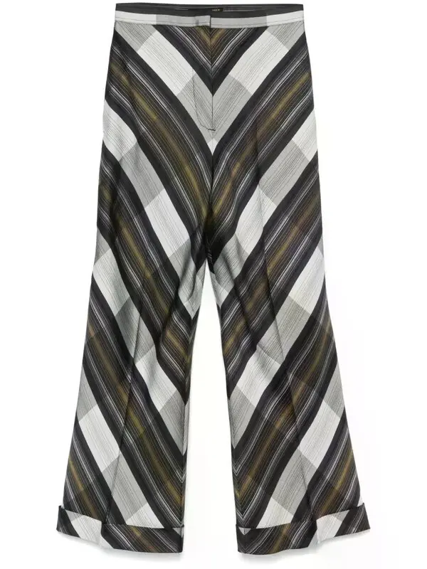 Alexander McQueen 2000s Diagonal-striped Trousers - Grey