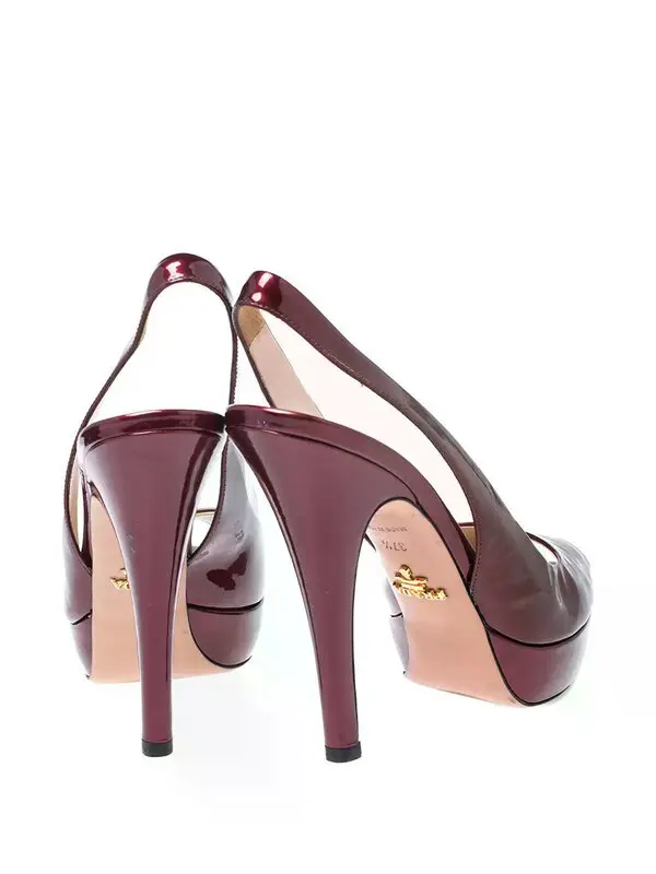 Prada 125mm Patent-leather Slingback Pumps