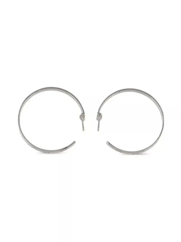 Cartier 2010s 18k White Gold Love Hoop Earrings - Silver