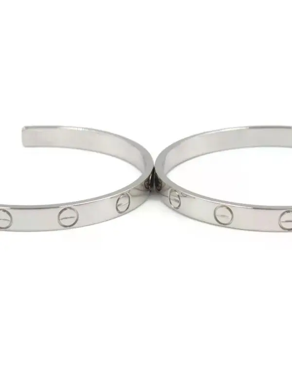 Cartier 2010s 18k White Gold Love Hoop Earrings - Silver