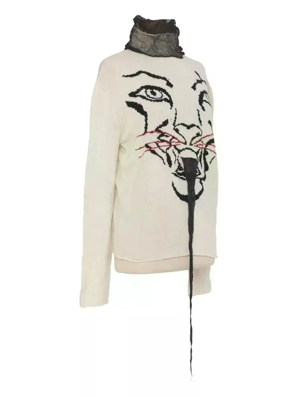 KRIZIA Tiger-embroidered Sweater