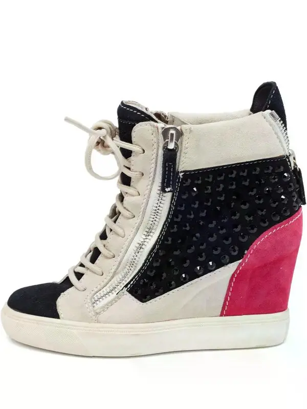 GIUSEPPE ZANOTTI 80mm Crystal-detailing Wedge Sneakers - Black