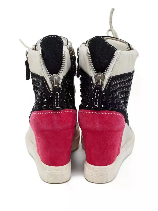 GIUSEPPE ZANOTTI 80mm Crystal-detailing Wedge Sneakers - Black