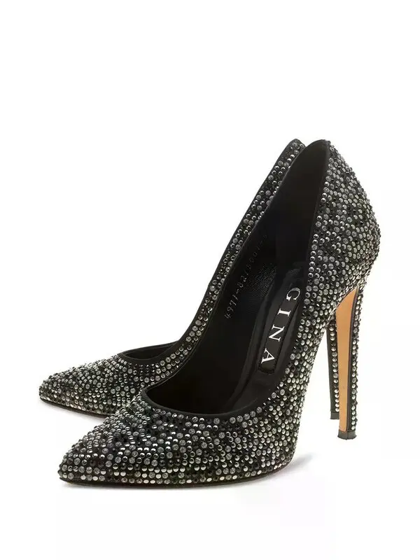 GINA 125mm Crystal Pointed-toe Pumps
