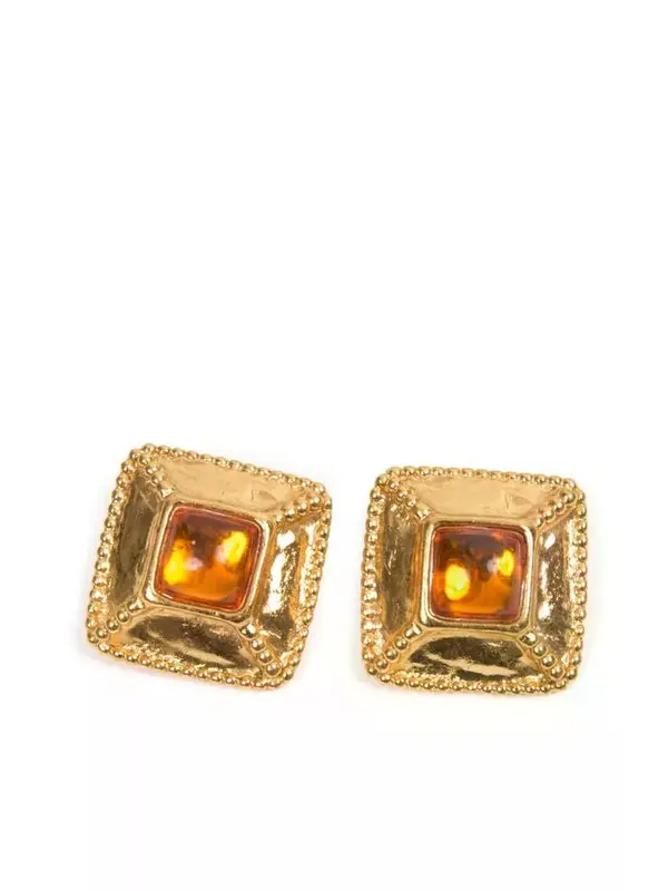 Saint Laurent 1990s Clip-on Earrings - Gold