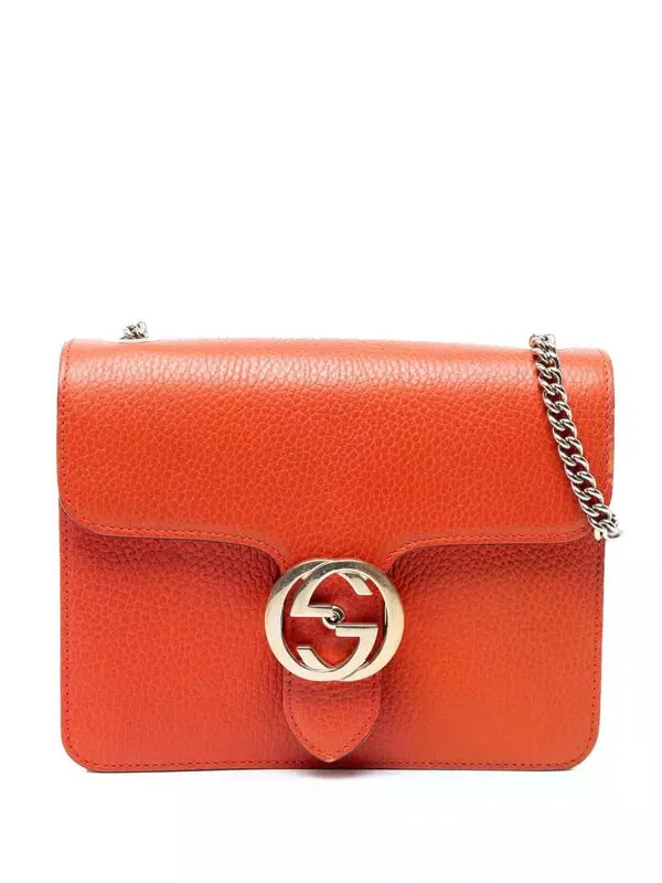 Gucci 2016-2025 Small Calfskin Interlocking G Crossbody Bag - Orange