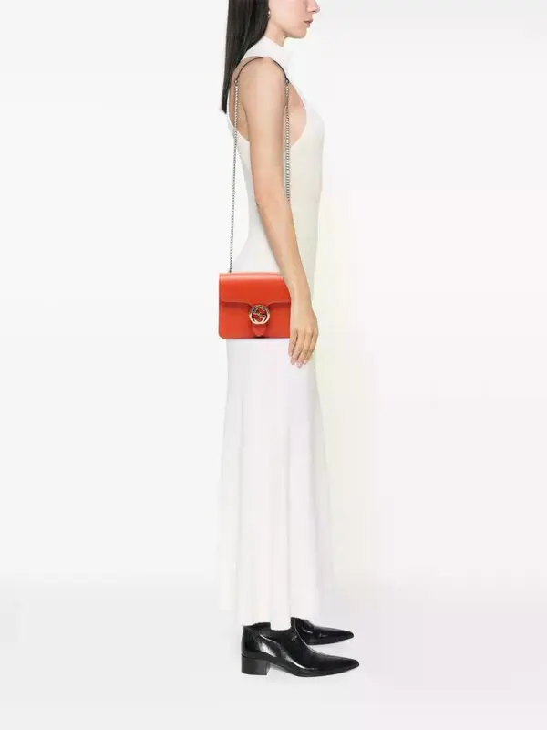 Gucci 2016-2025 Small Calfskin Interlocking G Crossbody Bag - Orange
