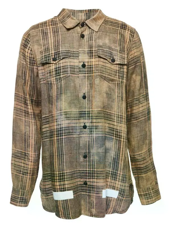 Off-White Plaid Long-sleeve Shirt