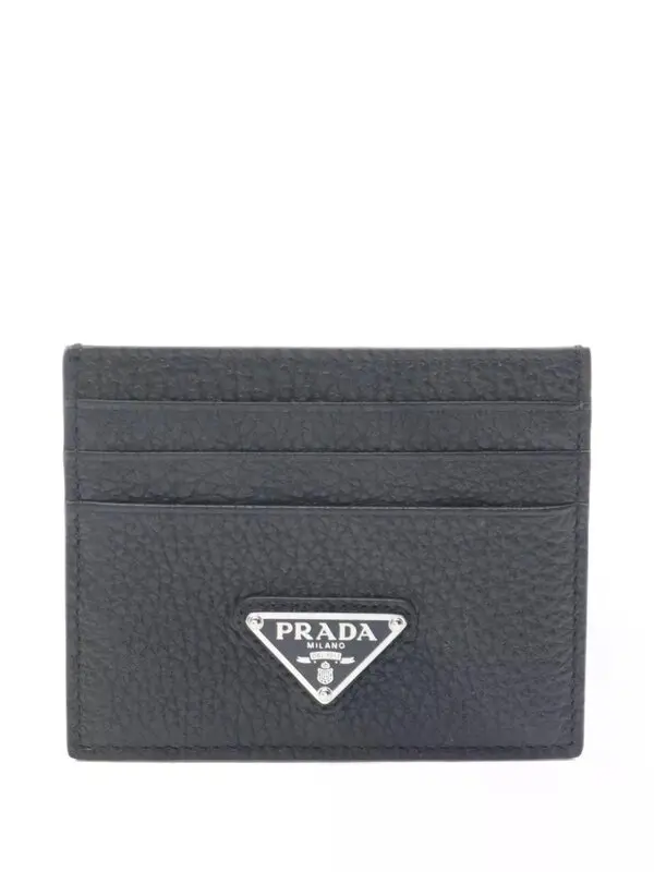 Prada 2020s Leather Card Case - Black