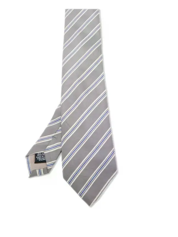 BOSS Striped Silk Neck Tie - Grey
