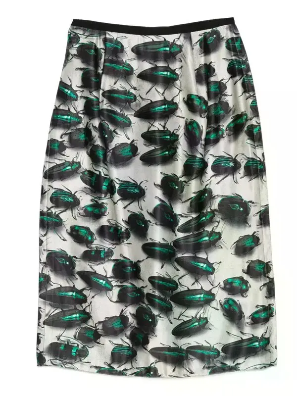 LANVIN Beetle Print High-waisted Skirt