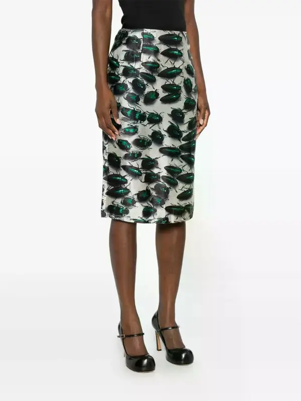 LANVIN Beetle Print High-waisted Skirt